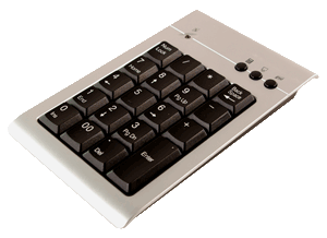 Beschriftung des Ziffernblocks